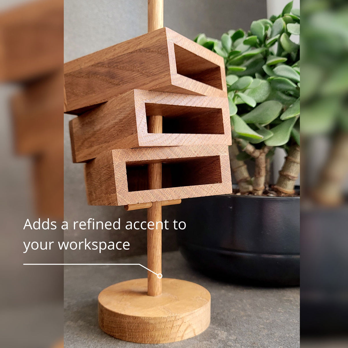Handcrafted Oak Desk Organizer – Elegant Office Accessory by Homy Stor ...